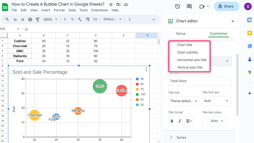 How to Create A Bubble Chart in Google Sheets? | Liberian Geek