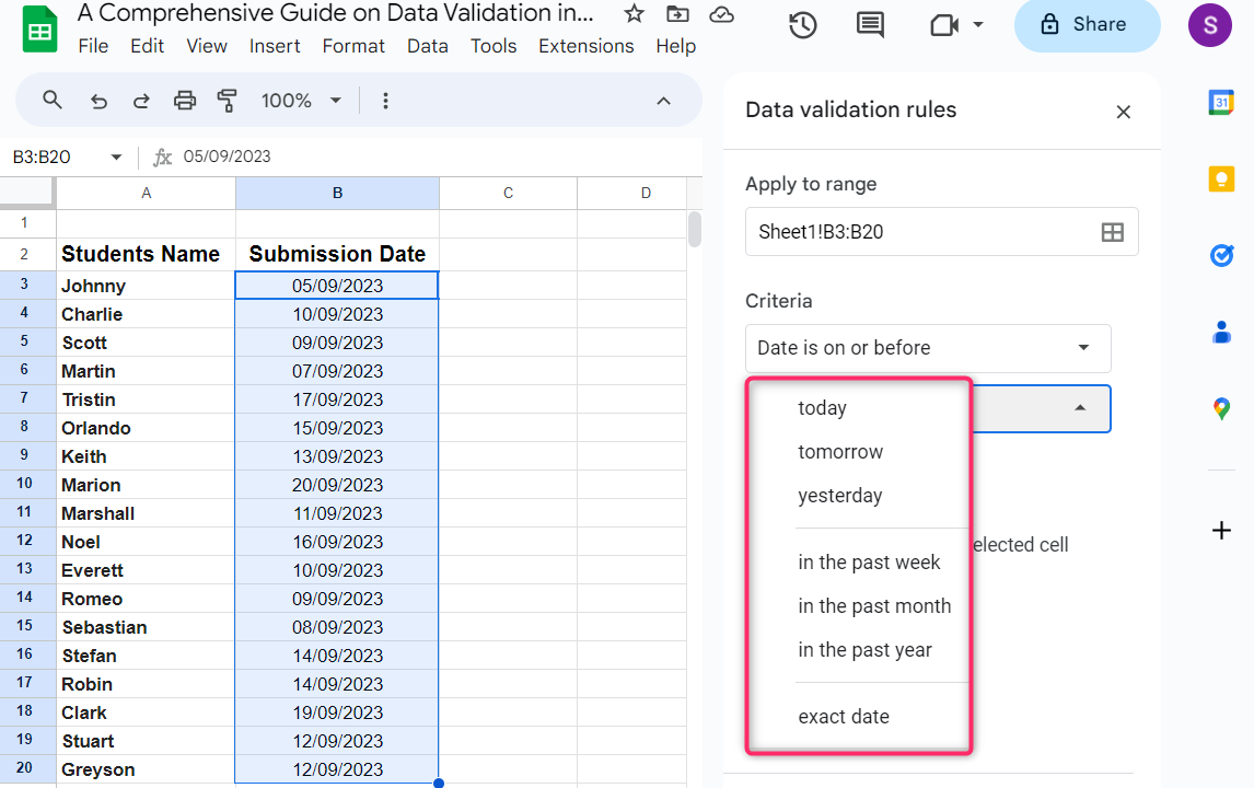 A Comprehensive Guide on Data Validation in Google Sheets | Liberian Geek