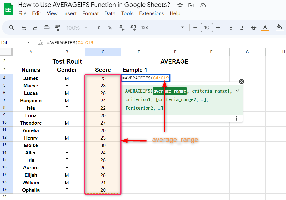 How to Use AVERAGEIFS Function in Google Sheets? | Liberian Geek How to Use AVERAGEIFS Function in Google Sheets? | Liberian Geek